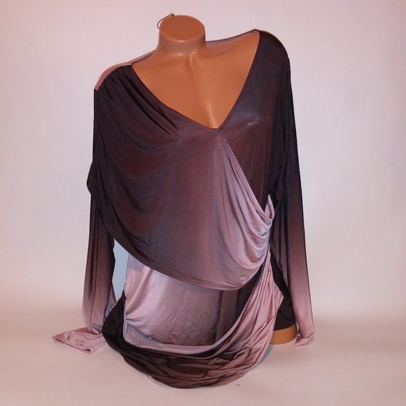 VENUS | Tops | Venus Blouse Womens 2x Draped Wrap Burgundy Mauve Pink ...